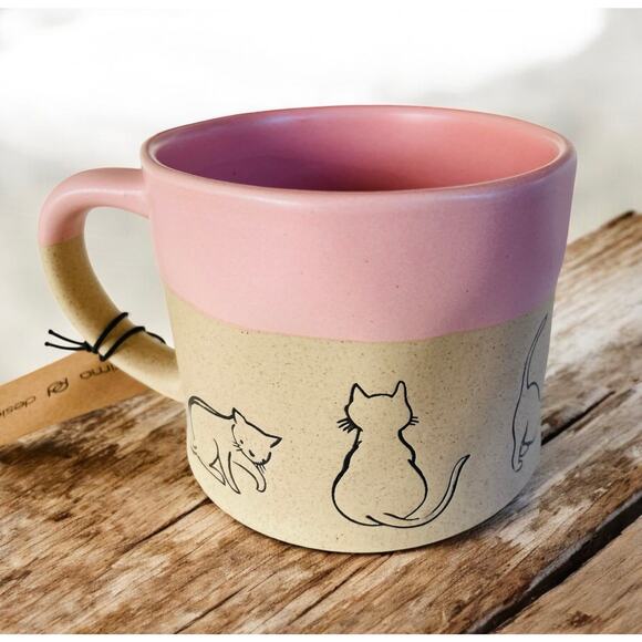 Prima Design | Dining | New Prima Pink And Stoneware Hand Painted Cat ...